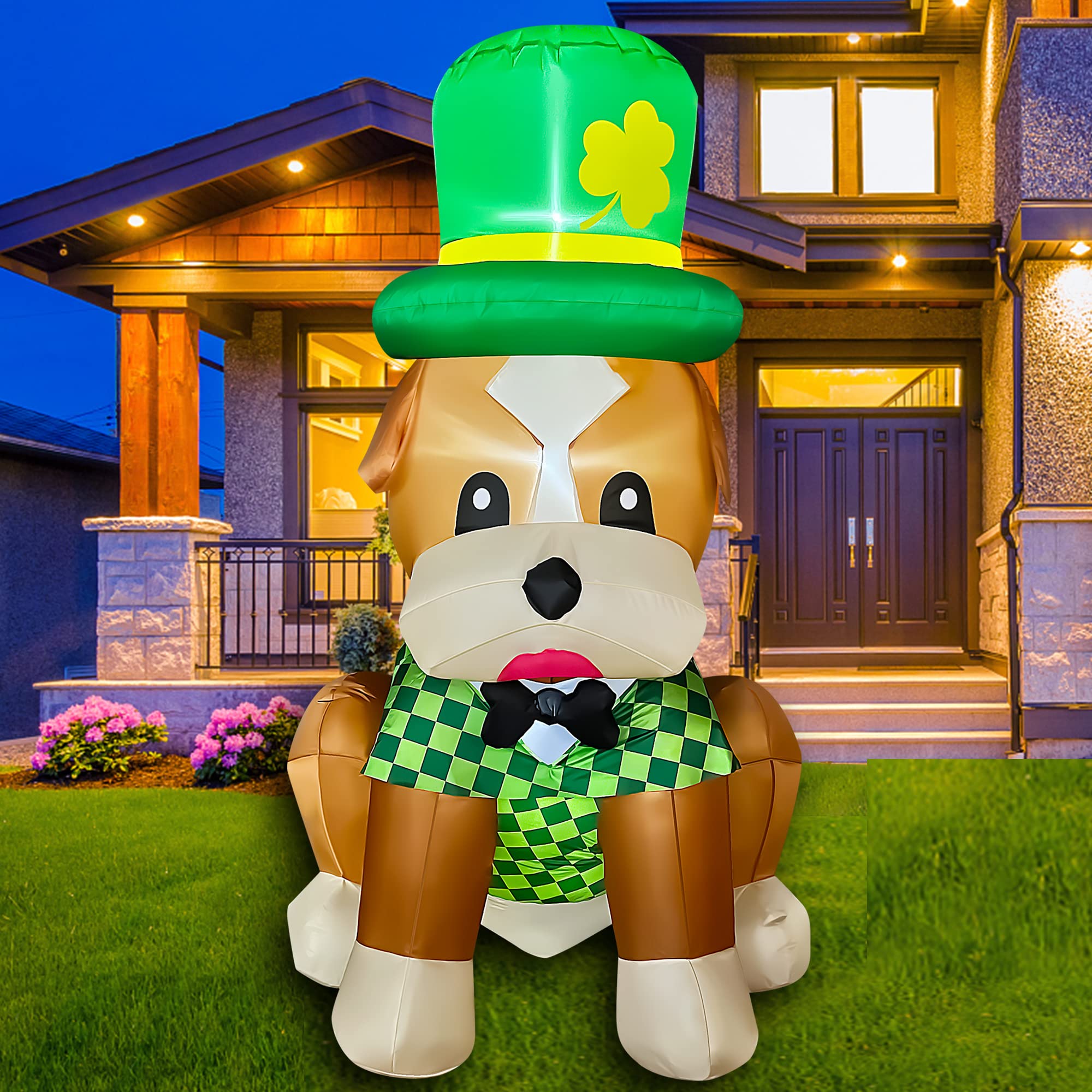 5Ft SeasonBlow Inflatable Saint Patrick's Day Clover Dog